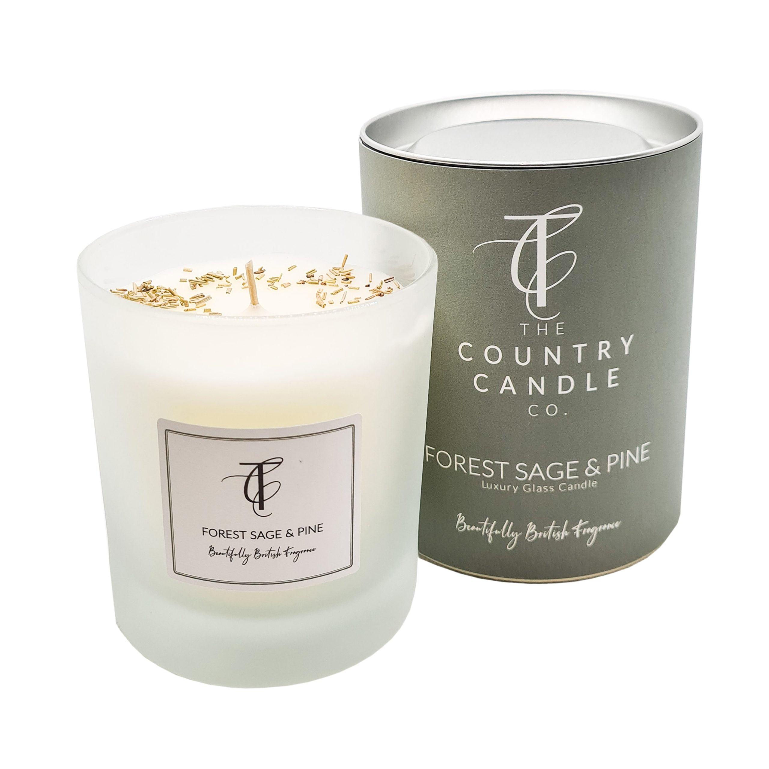 SEASONAL PASTELS - Forest Sage & Pine Glass Candle - The Country Candle Co.