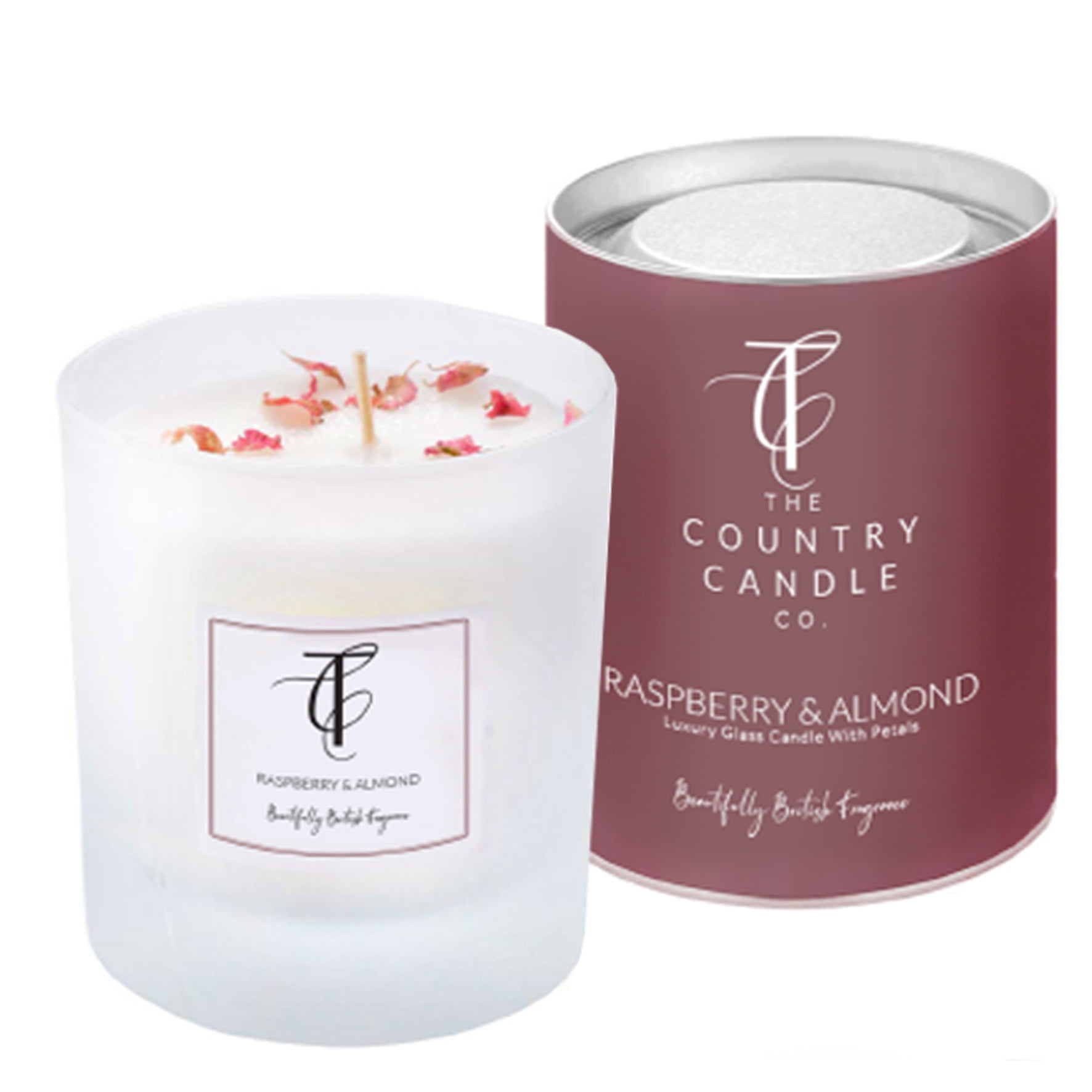 PASTELS - Raspberry & Almond Glass Candle - The Country Candle Co.