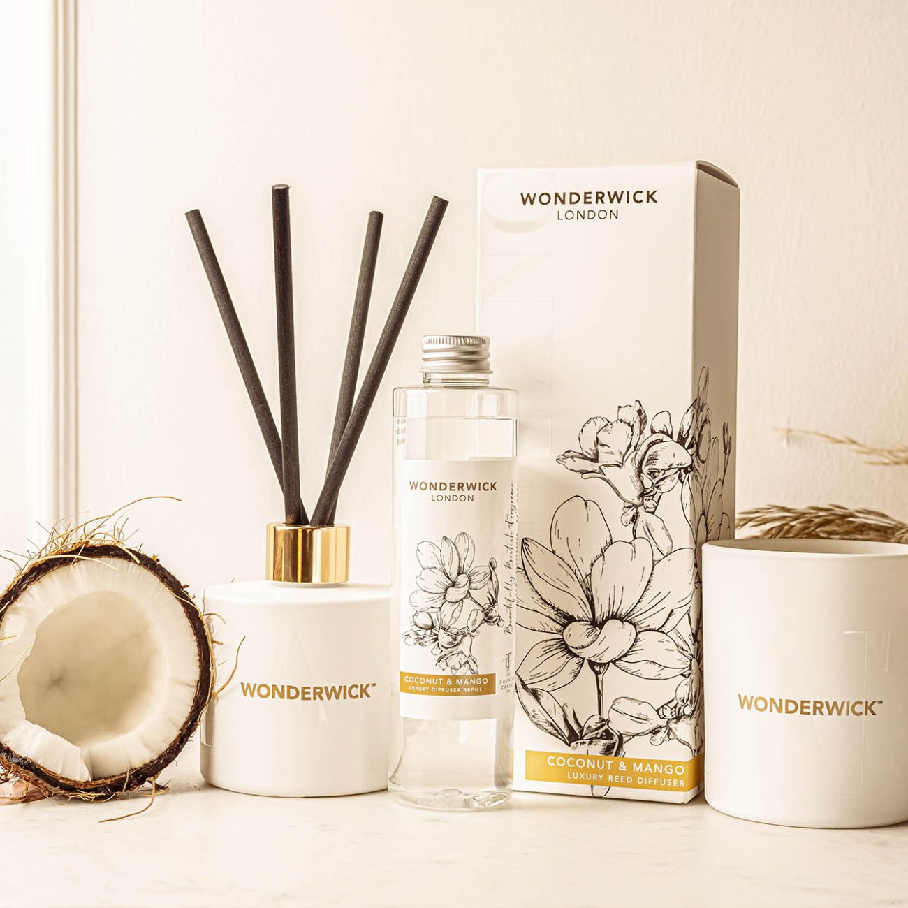 WONDERWICK - Blanc - Coconut & Mango 200ml Reed Diffuser - The Country Candle Co.