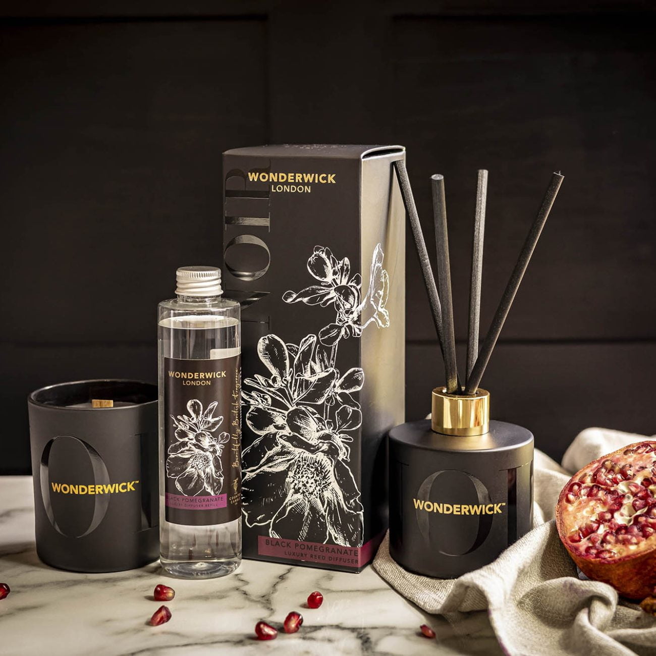 WONDERWICK - Noir - Black Pomegranate 200ml Reed Diffuser - The Country ...