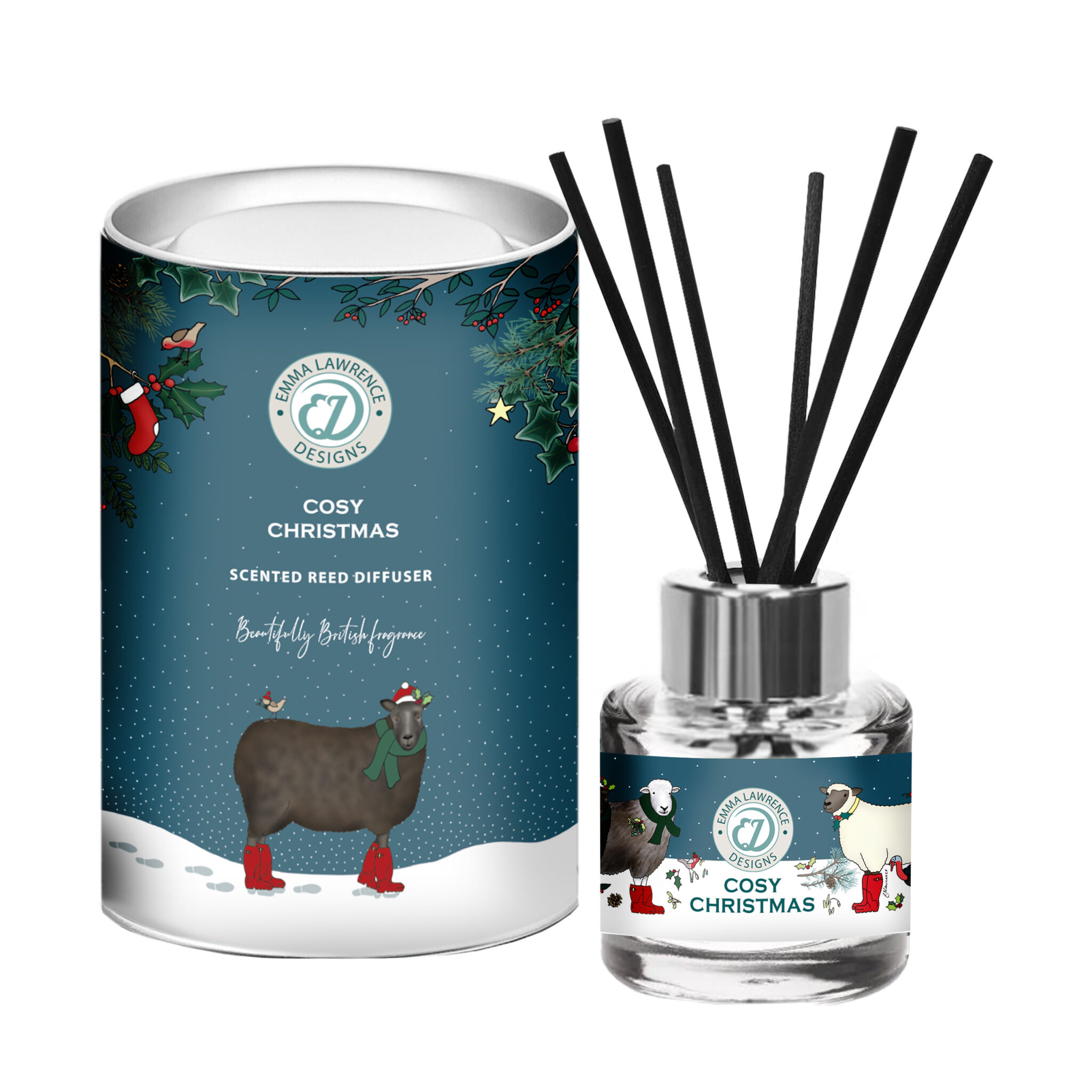EMMA LAWRENCE-CHRISTMAS-Cosy Christmas 50ml Reed Diffuser - The Country ...