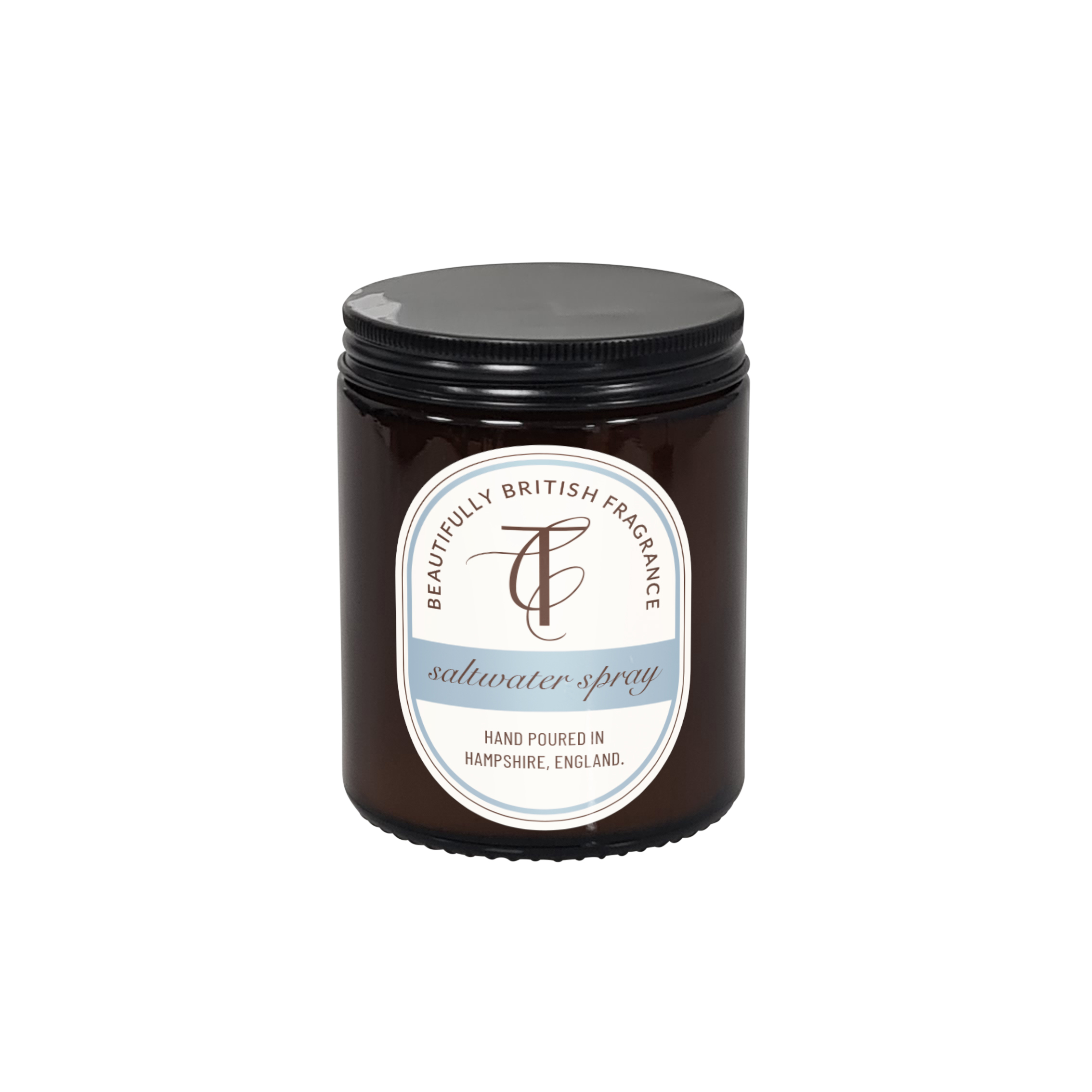 NEW-COAST & COUNTRY-Saltwater Spray 150g Amber Glass Soy Wax Candle - The Country Candle Co.